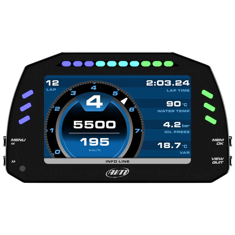 AiM MXS 1.3 Strada 5" TFT Dash Display with Race Icons | P3Tuning